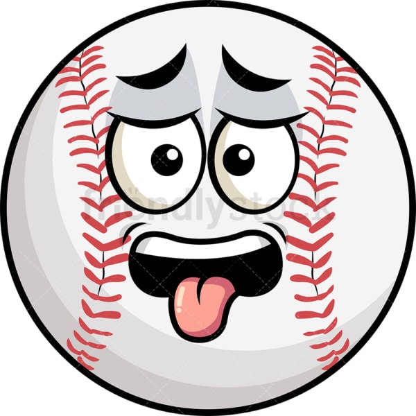 Disgusted Baseball Emoji Cartoon Vector Clipart - FriendlyStock