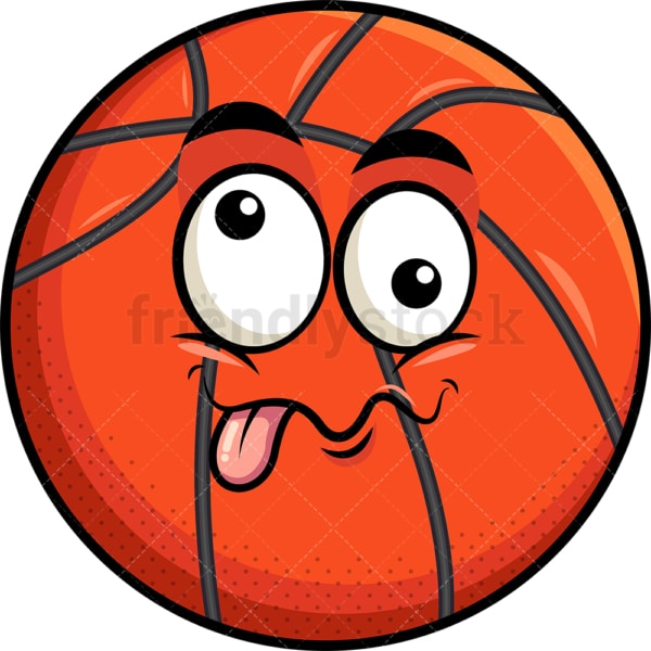 Heavy Eyes Basketball Emoji Cartoon Clipart Vector - FriendlyStock