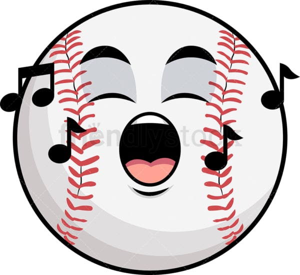 Singing Baseball Emoji Cartoon Vector Clipart - FriendlyStock