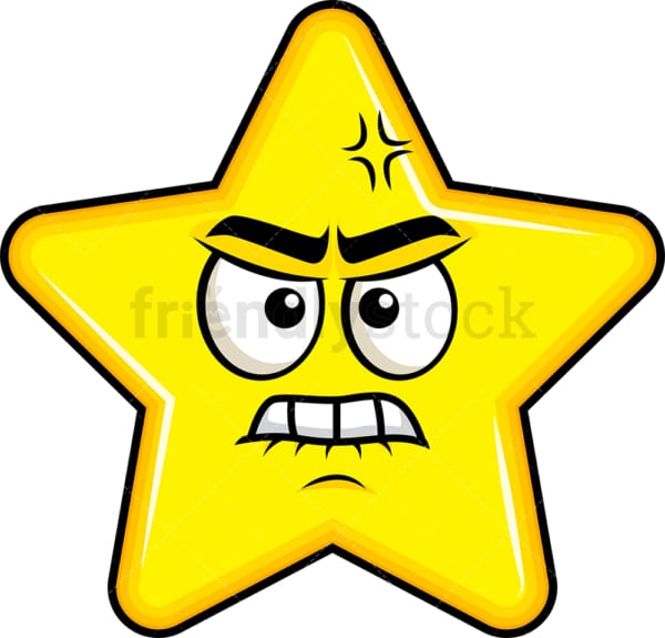 Angry Star Emoji Cartoon Clipart Vector - FriendlyStock