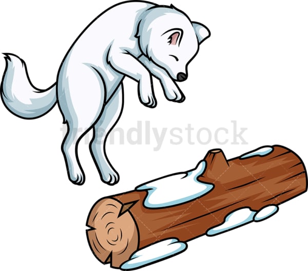 Curled Up Arctic Fox Cartoon Clipart Vector - FriendlyStock