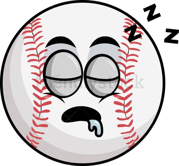 Sleeping Baseball Emoji Cartoon Vector Clipart - FriendlyStock