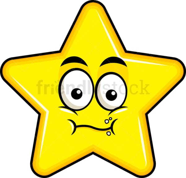 Chewing Star Emoji Cartoon Clipart Vector - FriendlyStock