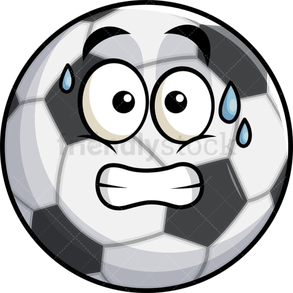 Chewing Soccer Ball Emoji Cartoon Clipart Vector - FriendlyStock