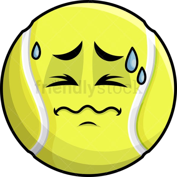 In Pain Tennis Ball Emoji Cartoon Clipart Vector - FriendlyStock