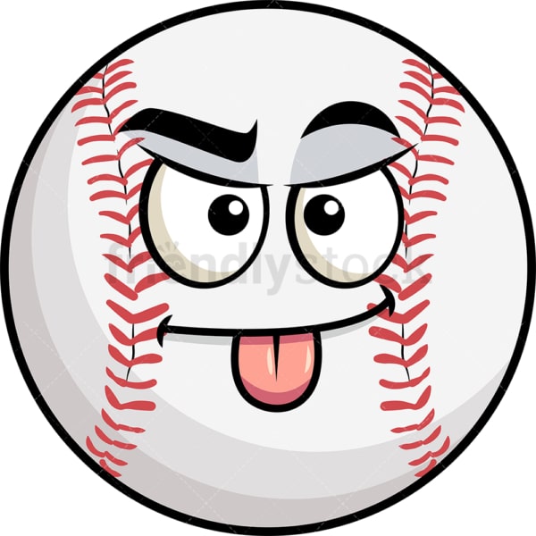 Sarcastic Baseball Emoji Cartoon Vector Clipart - FriendlyStock