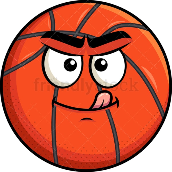 Evil Look Basketball Emoji Cartoon Clipart Vector - FriendlyStock