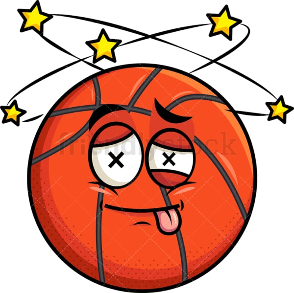 Beaten Up Basketball Emoji Cartoon Clipart Vector - FriendlyStock