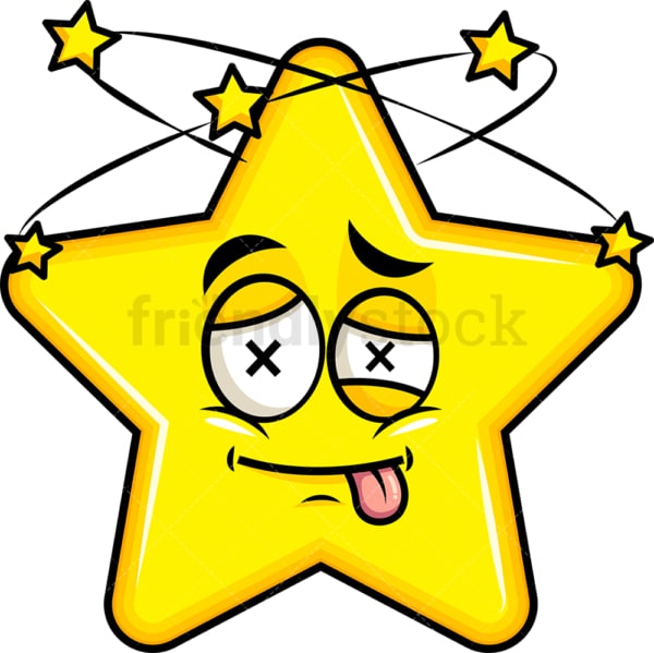 Surprised Star Emoji Cartoon Clipart Vector - FriendlyStock