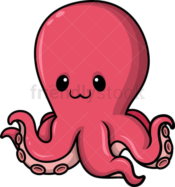 Chibi Kawaii Octopus Clipart Cartoon Vector - FriendlyStock