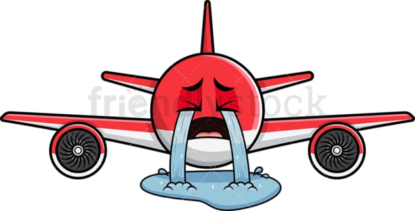 Crying Out Loud Airplane Emoji Cartoon Vector Clipart - FriendlyStock
