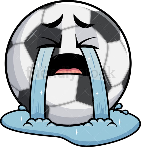 Crying Out Loud Soccer Ball Emoji Cartoon Clipart Vector - FriendlyStock
