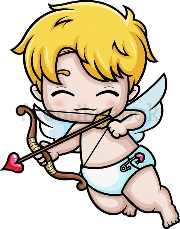 Chibi Kawaii Cupid Clipart Cartoon Vector - FriendlyStock