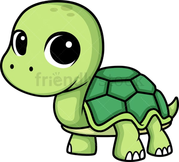 Chibi Kawaii Turtle Clipart Cartoon Vector - FriendlyStock