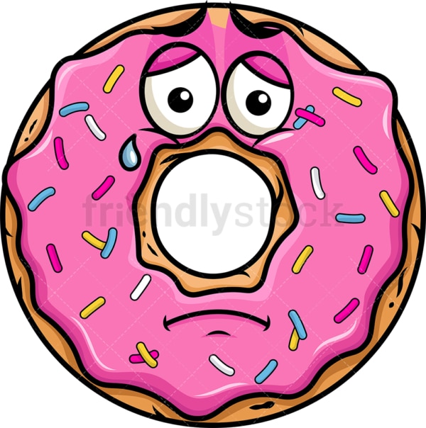 Crying Out Loud Donut Emoji Cartoon Clipart Vector - FriendlyStock