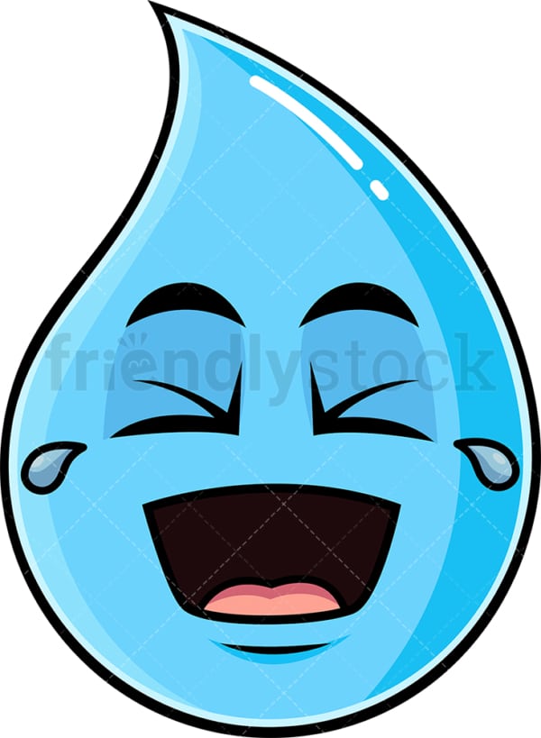 Laughing LOL Raindrop Emoji Cartoon Clipart Vector - FriendlyStock