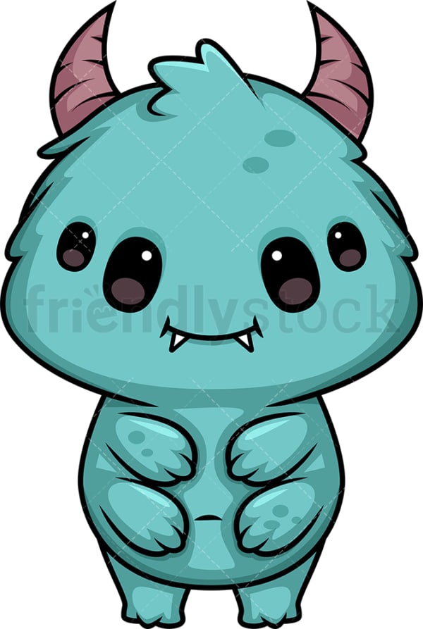 Chibi Kawaii Monster Clipart Cartoon Vector - FriendlyStock