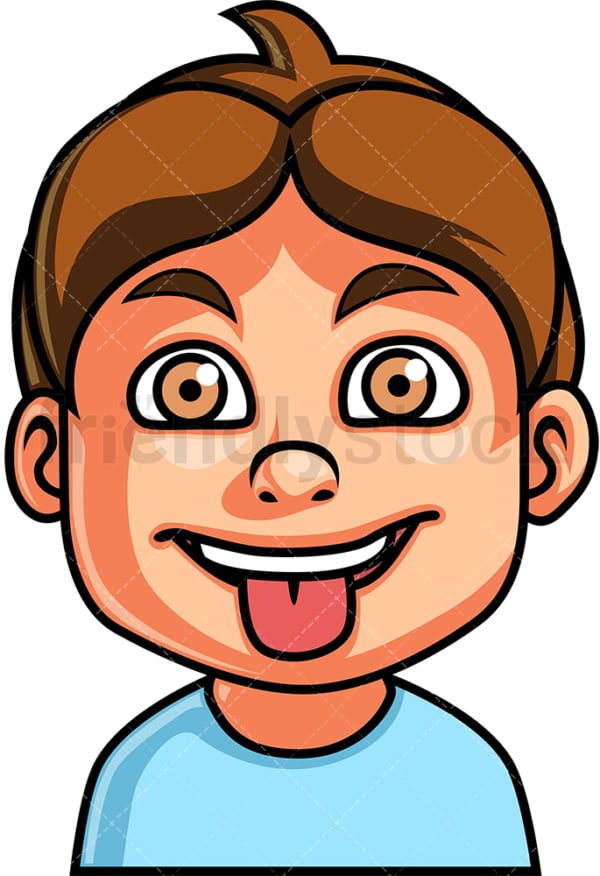 Little Boy Mocking Face Cartoon Vector Clipart - FriendlyStock