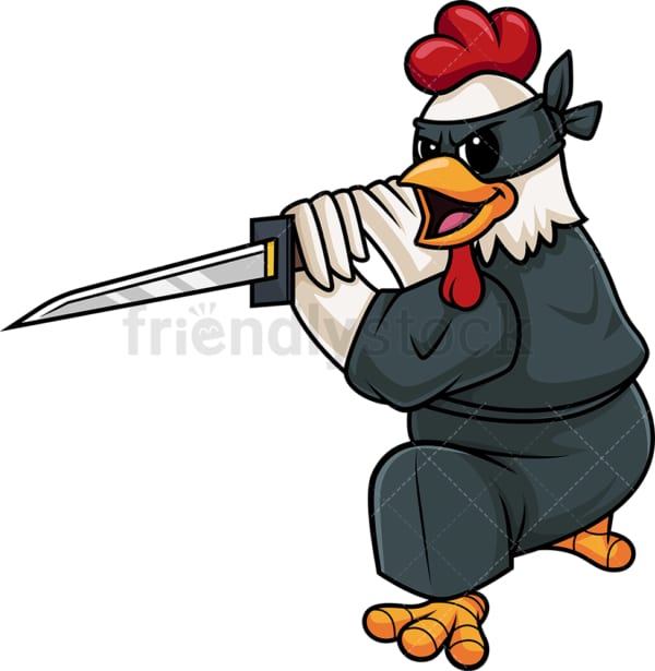 Ninja Chicken Cartoon Clipart Vector - FriendlyStock