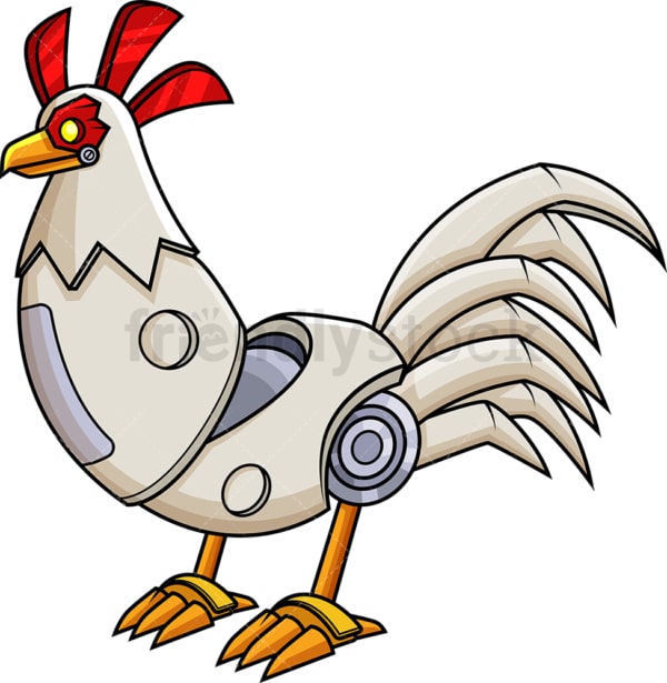 Mechanical Chicken Robot Cartoon Clipart Vector - FriendlyStock