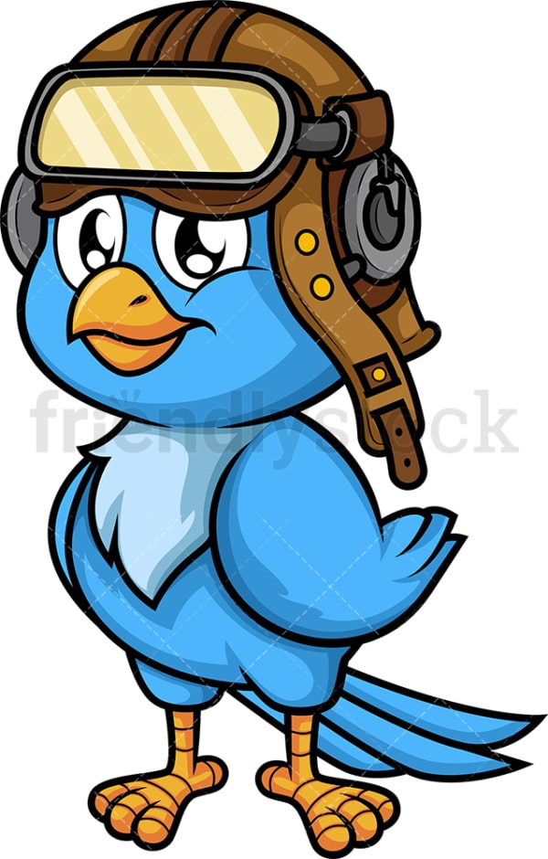 Blue Bird Pilot Cartoon Vector Clipart - FriendlyStock
