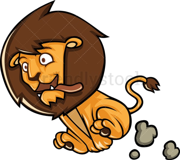 Lion Running Fast Cartoon Clipart Vector - FriendlyStock