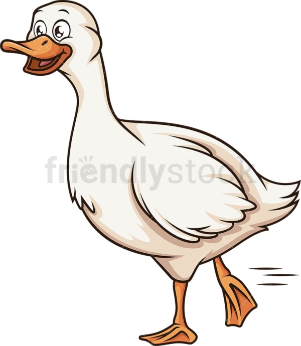 Running Duck Cartoon Clipart Vector - FriendlyStock
