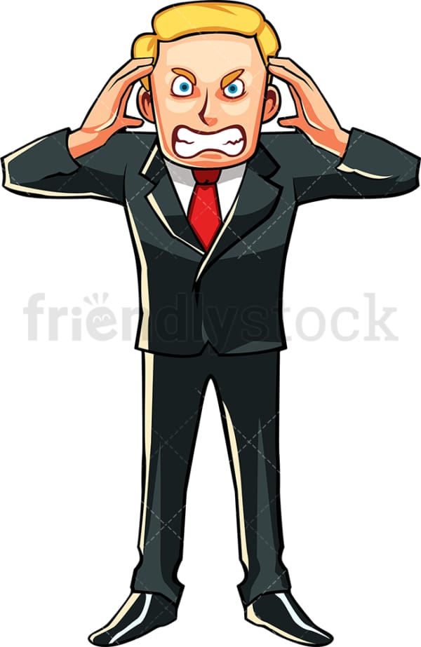 Upset Businessman Cartoon Vector Clipart - FriendlyStock