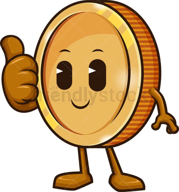 Coin Thumbs Up Cartoon Clipart Vector - FriendlyStock