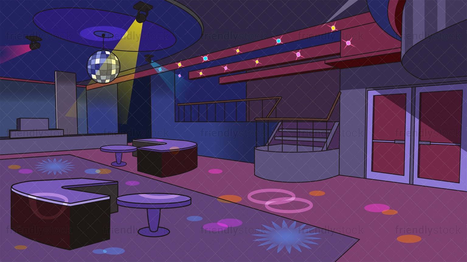 Disco Nightclub Dance Floor Background Cartoon Vector Clipart ...