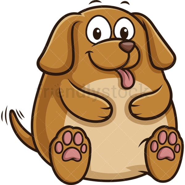 Fat Dog Cartoon Clipart Vector - FriendlyStock
