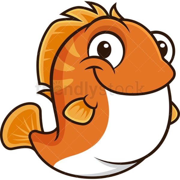 Fat Fish Cartoon Clipart Vector - FriendlyStock