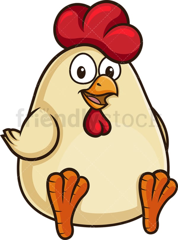 Fat Chicken Cartoon Clipart Vector - FriendlyStock