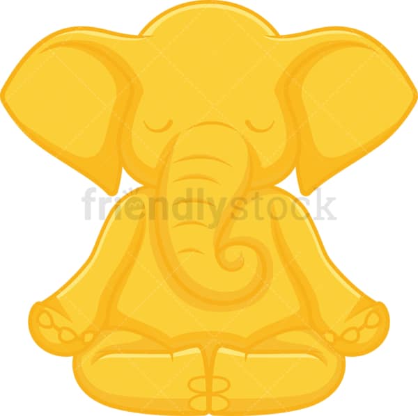 Golden Elephant Cartoon Vector Clipart - FriendlyStock