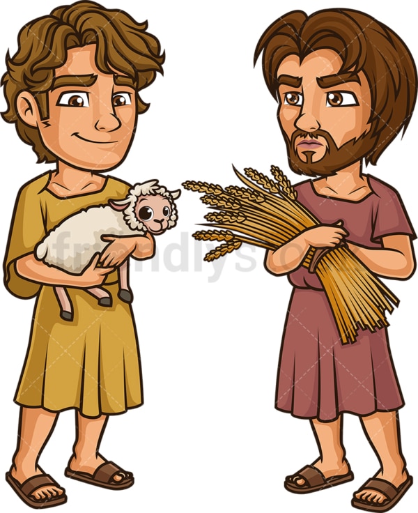 Cain And Abel Cartoon Clipart Vector - FriendlyStock
