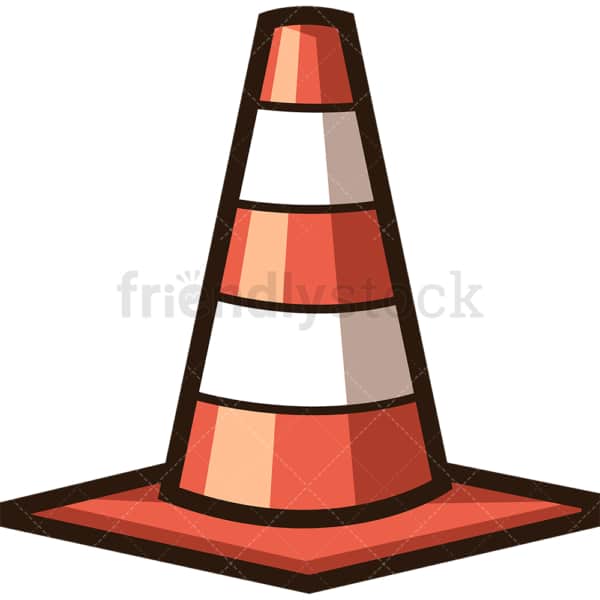 Construction Cone Cartoon Vector Clipart - FriendlyStock