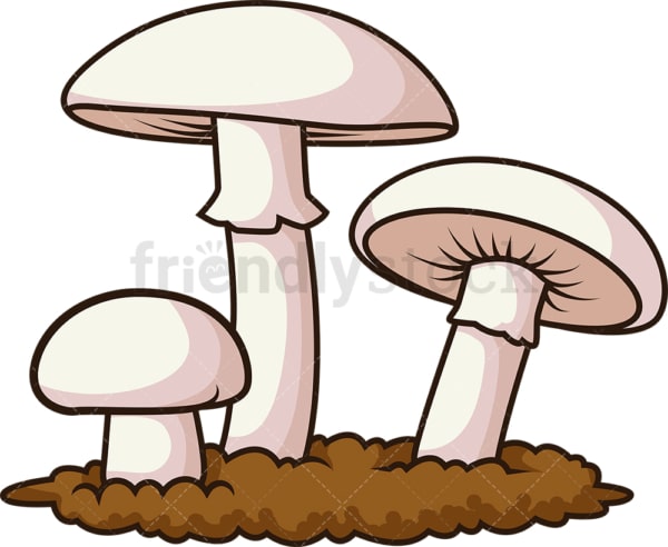 Champignon Mushrooms Cartoon Vector Clipart - FriendlyStock