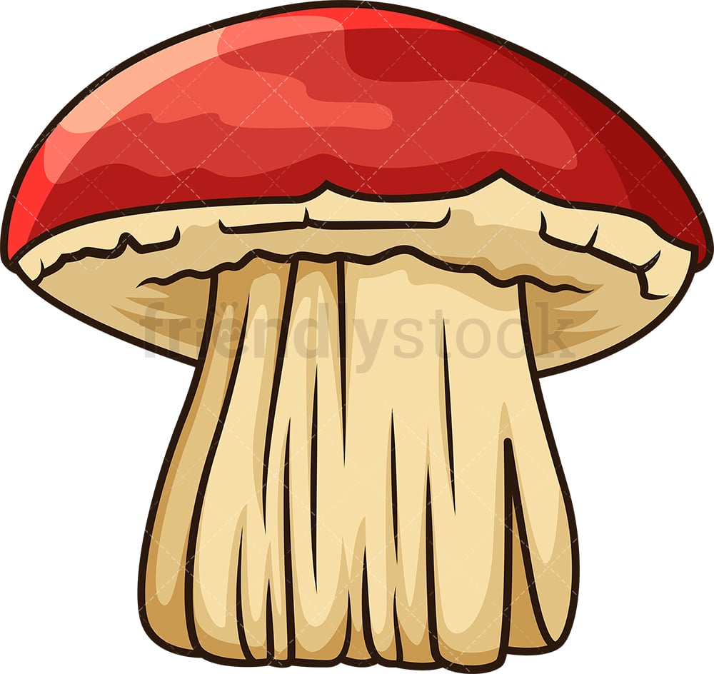 Big Red Mushroom Cartoon Vector Clipart - FriendlyStock