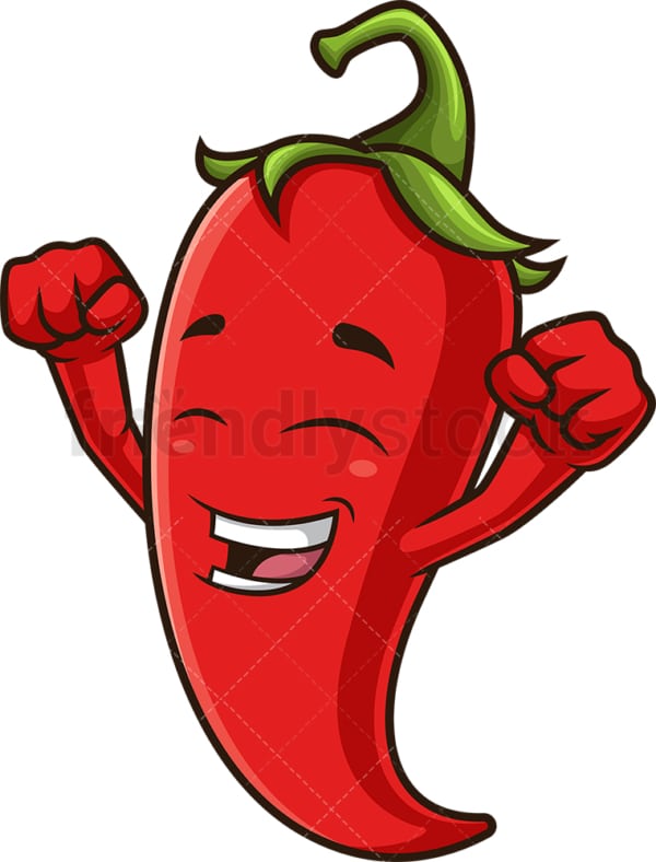 Happy Red Chili Pepper Cartoon Clipart Vector - FriendlyStock