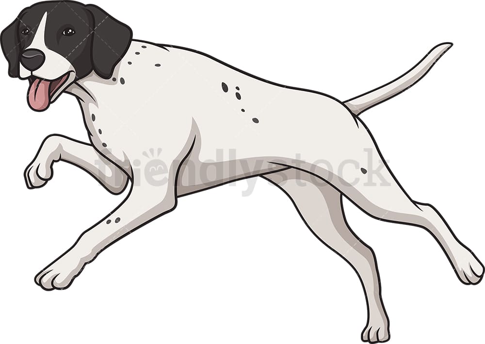 English Pointer Running Cartoon Clipart Vector - FriendlyStock