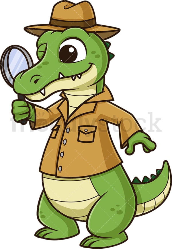 Investigator Alligator Cartoon Clipart Vector - FriendlyStock