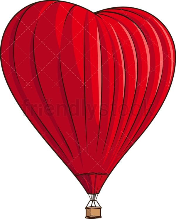 Heart Shaped Hot Air Balloon Cartoon Clipart Vector - FriendlyStock