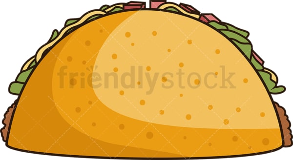 Taco Side View Cartoon Vector Clipart - FriendlyStock