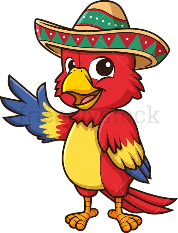 Mexican Parrot Cartoon Clipart Vector - FriendlyStock
