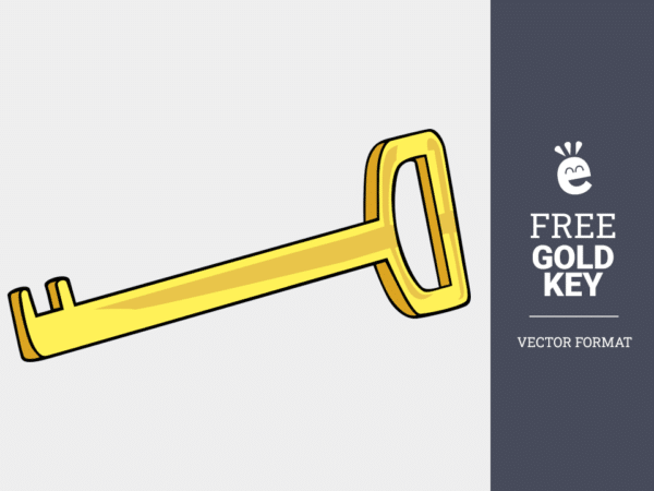 [Free Graphic] Gold Key In Vector Format - FriendlyStock