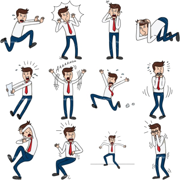 Man Frantically Running Away Cartoon Vector Clipart - FriendlyStock