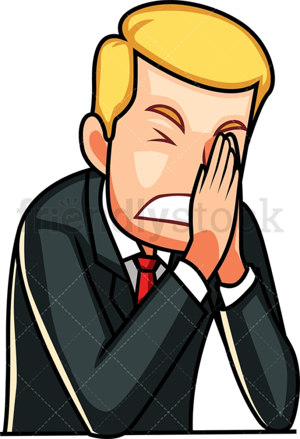 Businessman In Despair Cartoon Vector Clipart - FriendlyStock