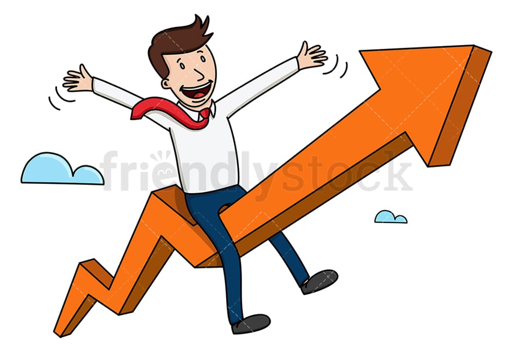 Businessman Taking Off On Giant Arrow Cartoon Clipart Vector ...