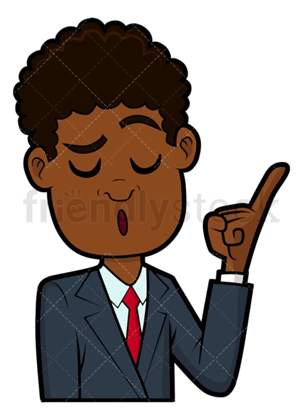 Black Businessman Making Statement Vector Cartoon - FriendlyStock