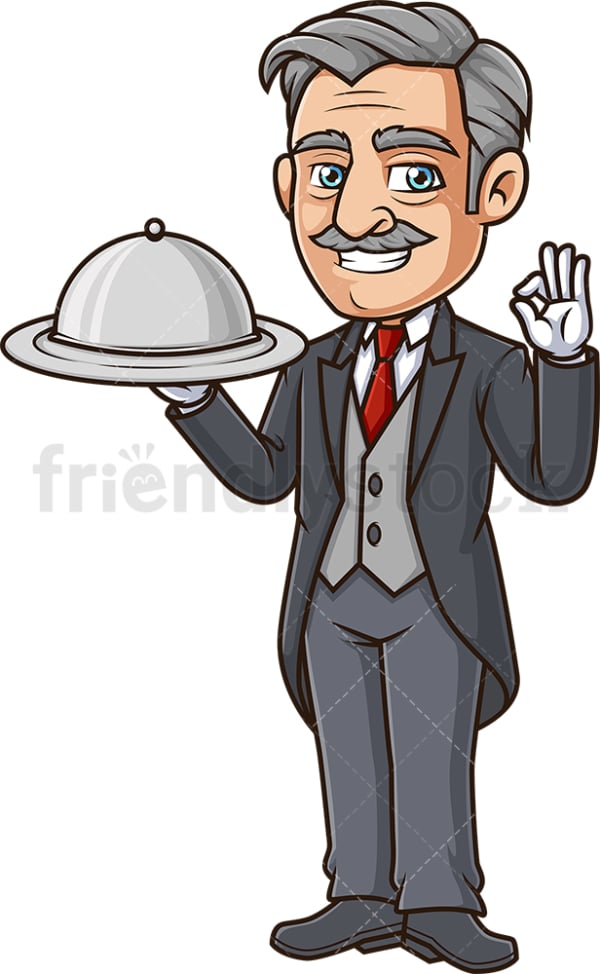 Cartoon Butler Clipart Vector Collection - FriendlyStock